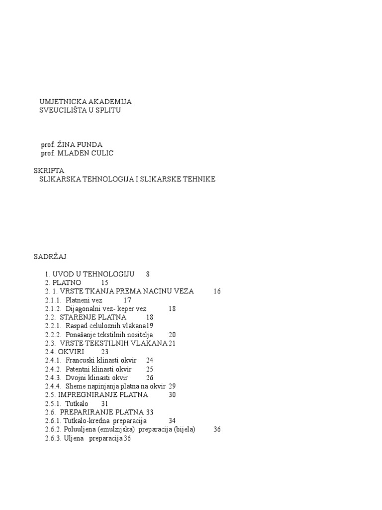 Slikarska Tehnologija i Slikarske Tehnike