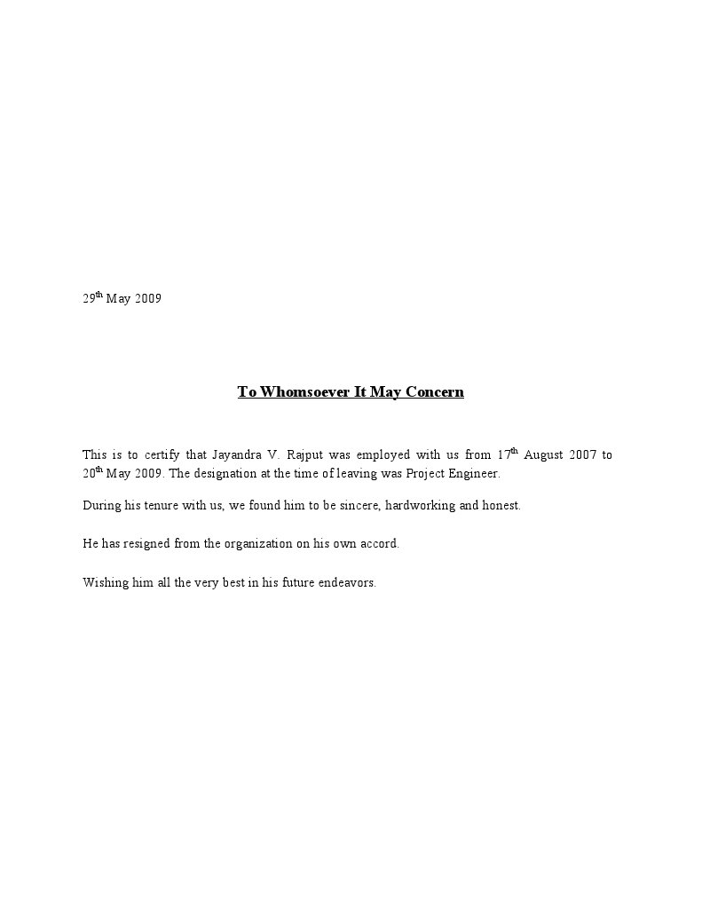 Employment Certificate for Jayandra Rajput | PDF | Games & Activities