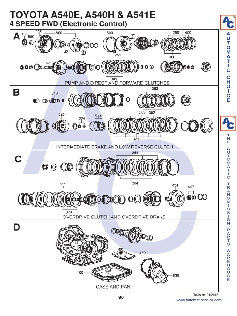 TOYOTA A540E, A540H & A541E: 4 SPEED FWD (Electronic Control) | PDF ...
