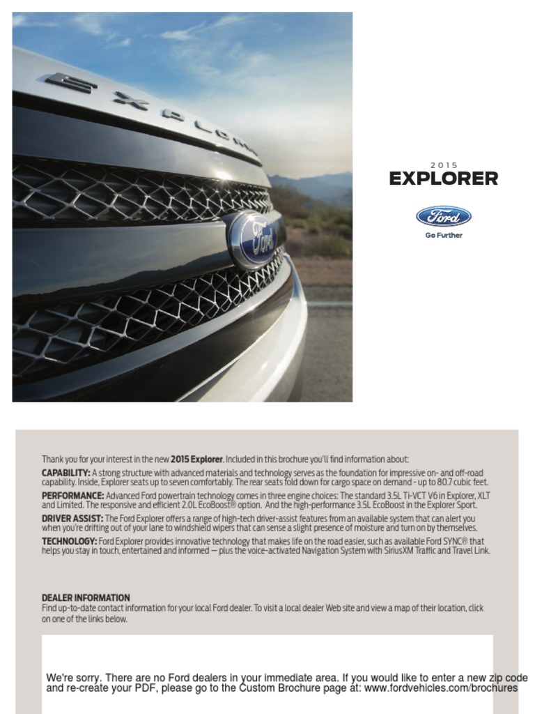 2015 Ford Explorer - Brochure | PDF | Seat Belt | Transportation ...