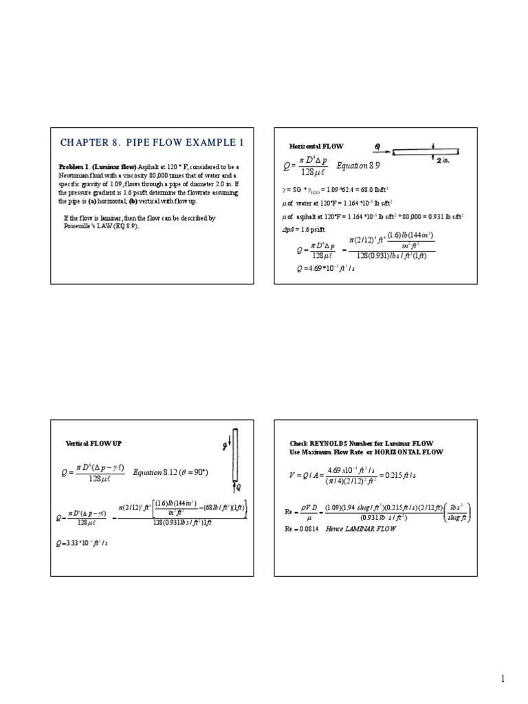 Example Pipe Flow Problems SOLUTIONS | PDF | Fluid Dynamics | Gas Technologies