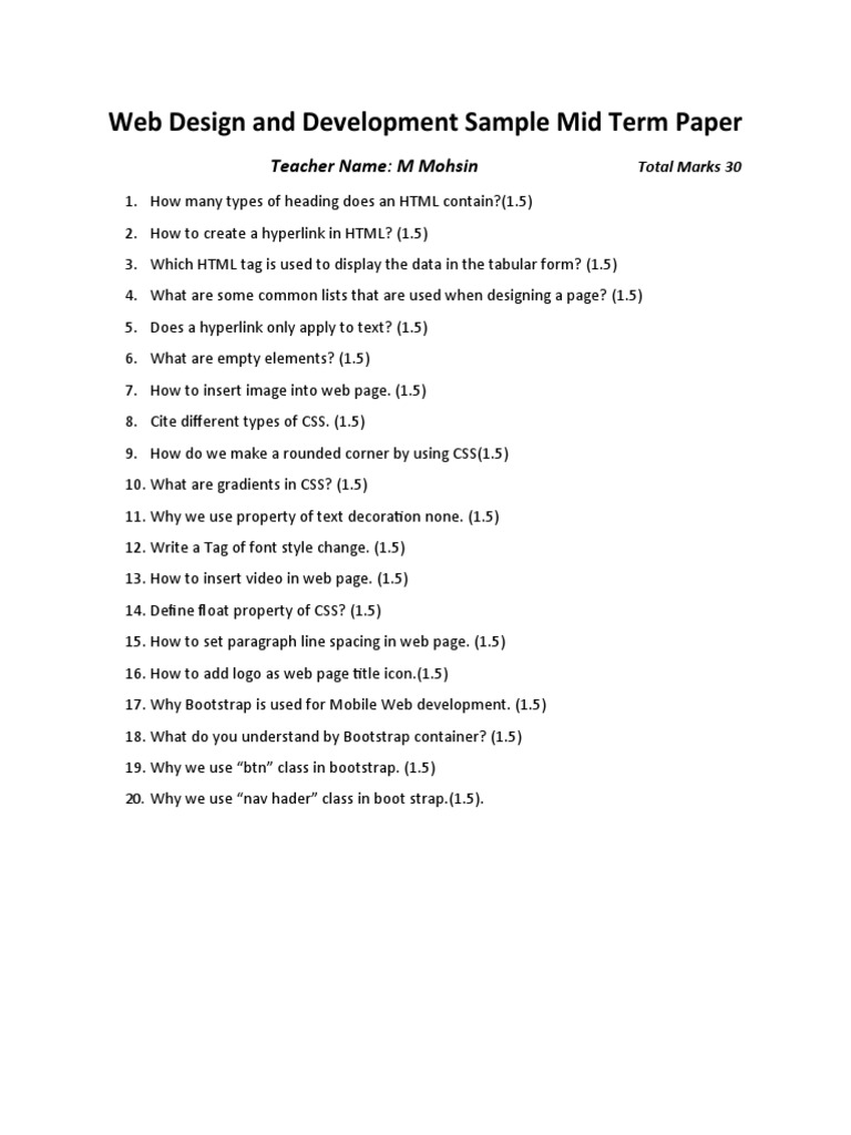 Web Design and Development Exam Guide | PDF | Career & Growth | Art