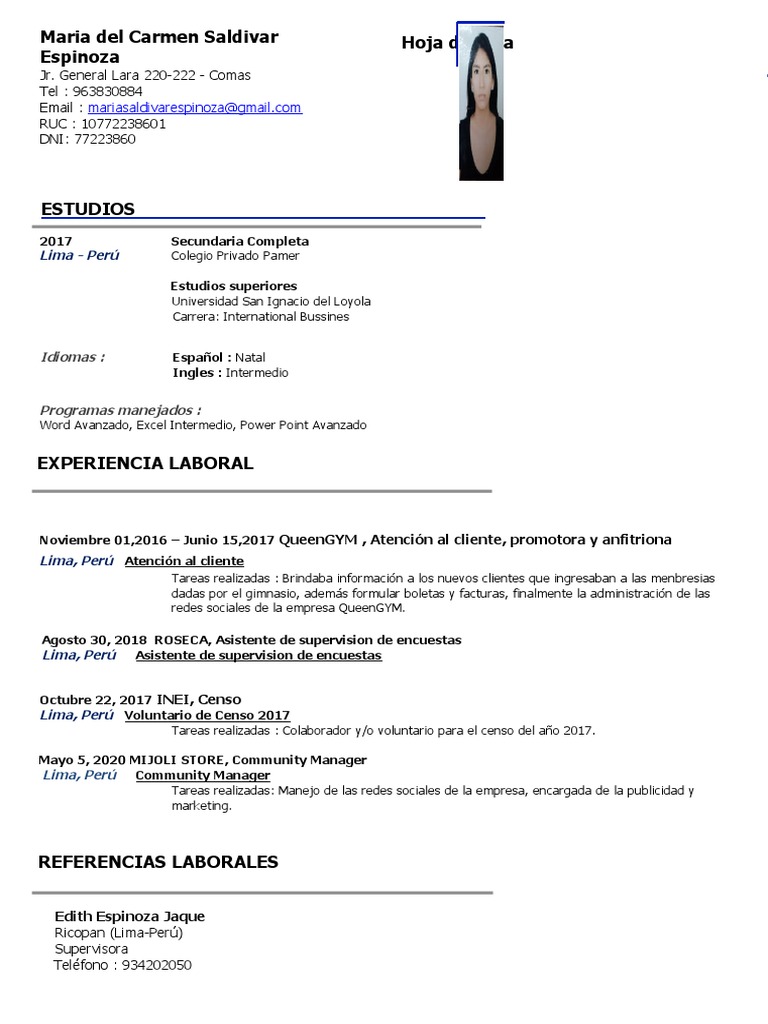 Cv-Maria Original | PDF