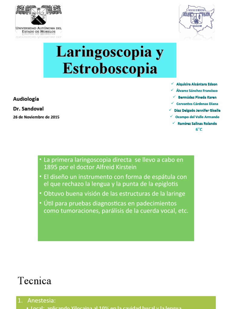 Laringoscopia y Estroboscopia - Equipo 4 | PDF | Laringe | Sistema ...