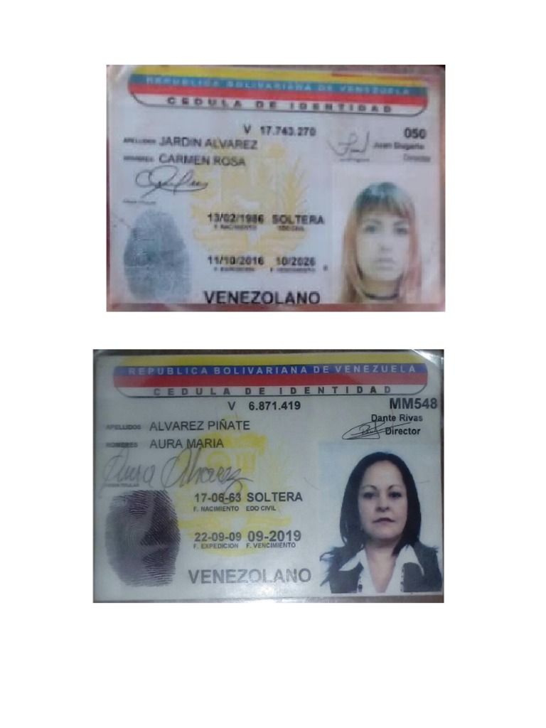 Cedula Carmen y Aura | PDF