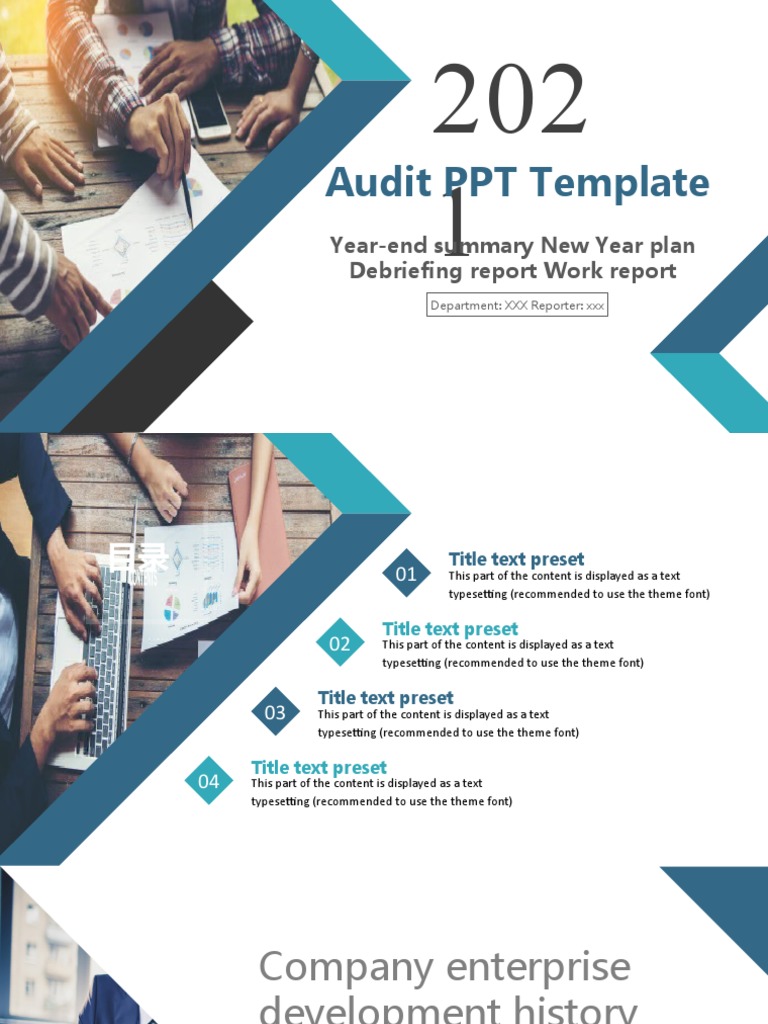 Audit PPT Template: Year-End Summary New Year Plan Debriefing Report ...