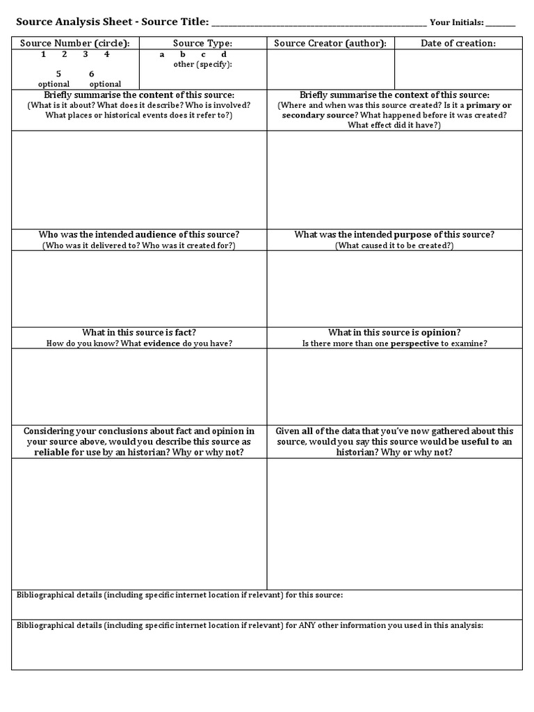 Source Analysis Sheet - Source Title | PDF | Communication | Business