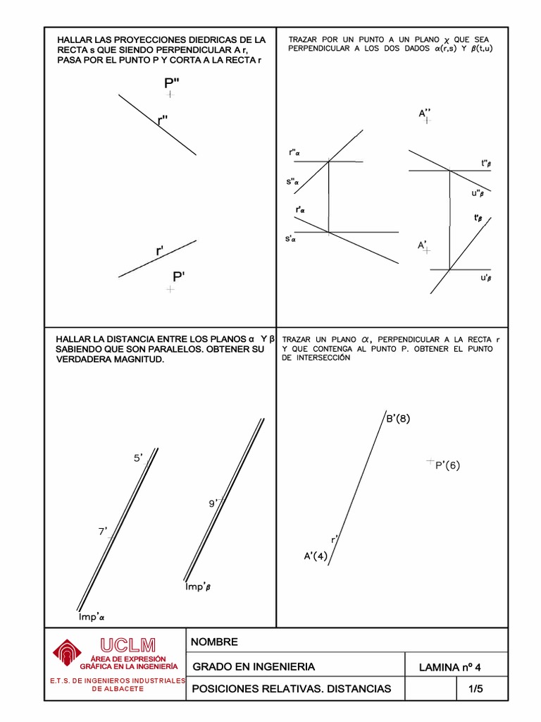 Lámina Geometría Descriptiva 2 | PDF | Geometria plana) | Geometría ...