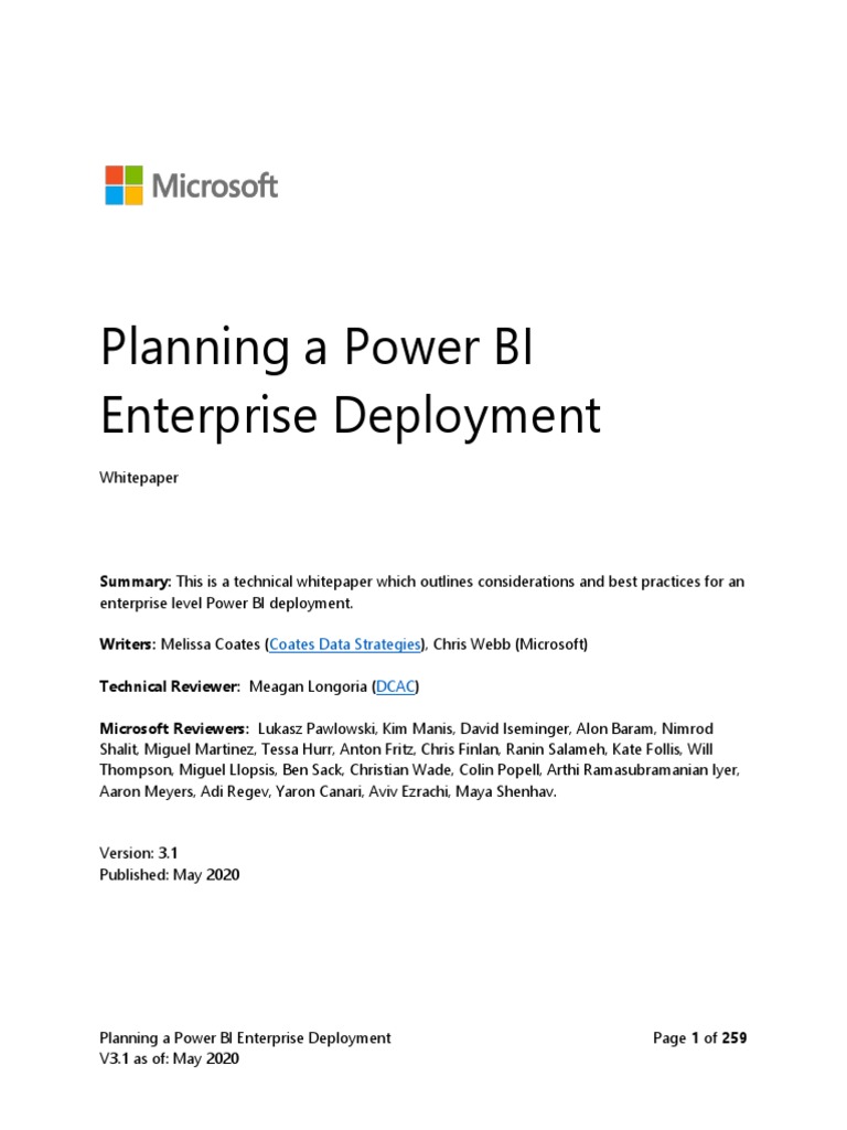 Power BI Enterprise Deployment Guide | PDF | Share Point | Application ...