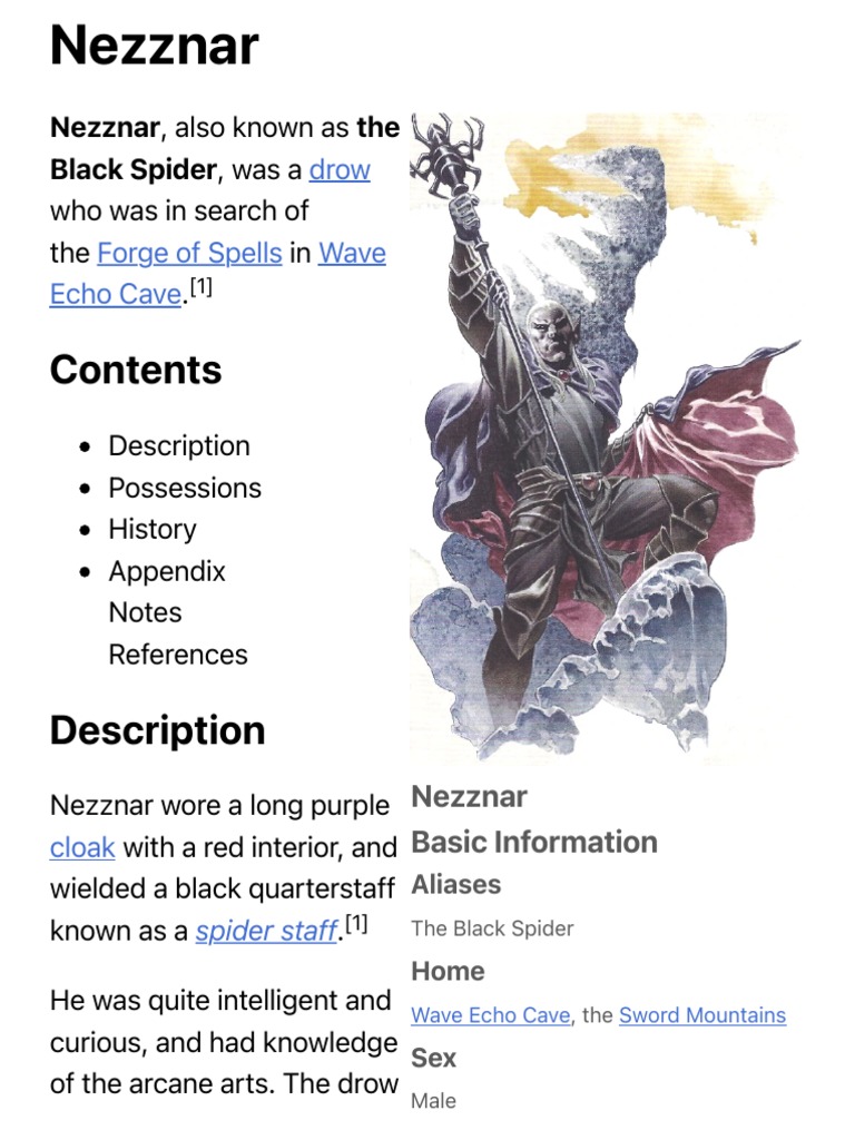 Nezznar - Forgotten Realms Wiki - Fandom | PDF | Gary Gygax Games ...