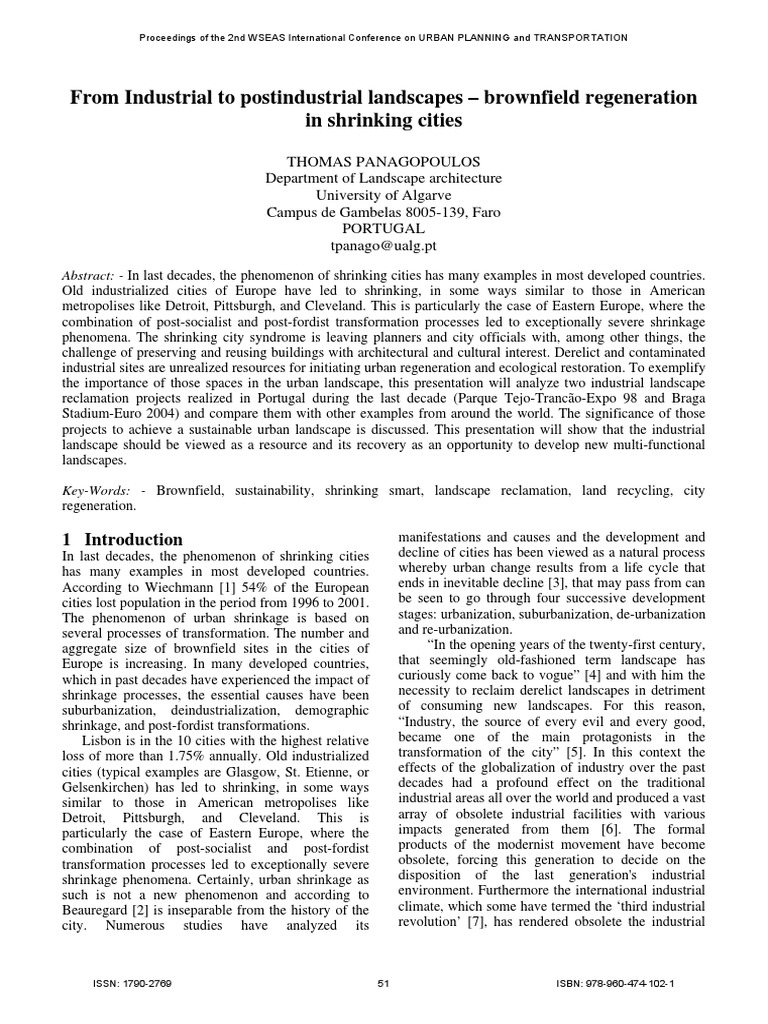 Post-industrial Landscape Regeneration | PDF | Sustainability | Parks