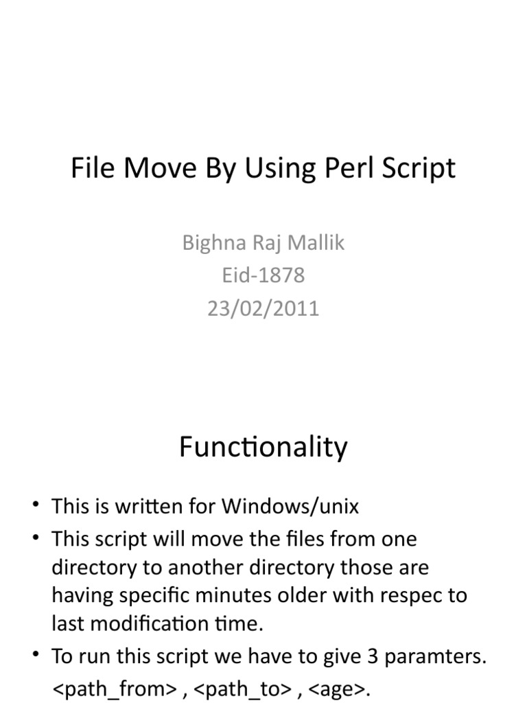 Perl Script for Automated File Move | PDF | Computers