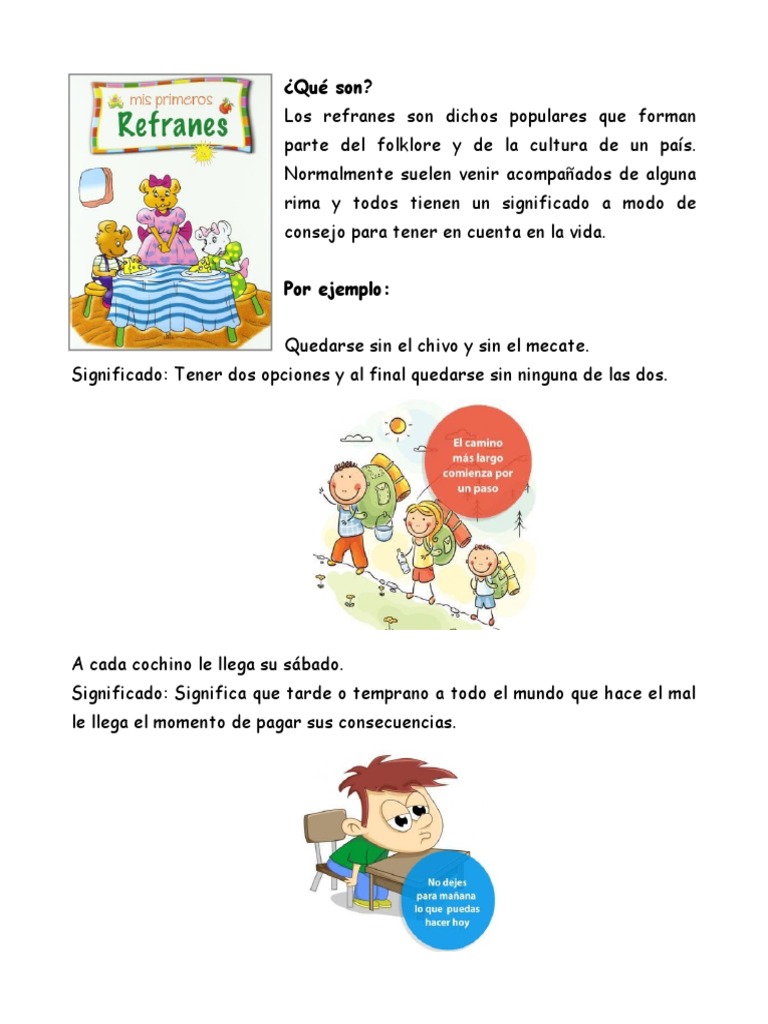 Refranes largos y su significado | PDF | Entretenimiento (general)
