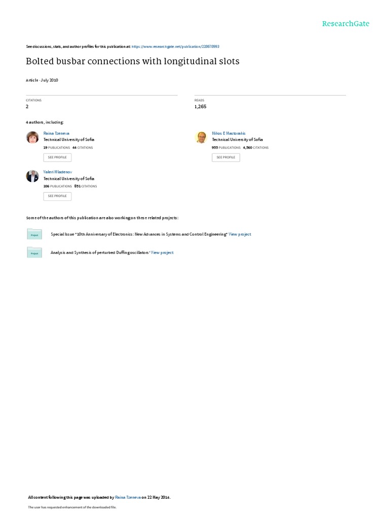 Bolted Busbar Connections With Longitudinal Slots: July 2010 | PDF ...