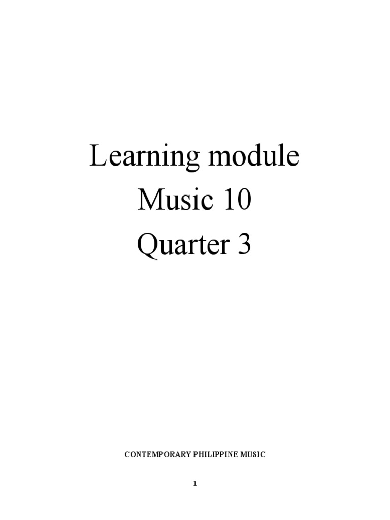 Learning Module Music 10 Quarter 3 | PDF | Performing Arts ...