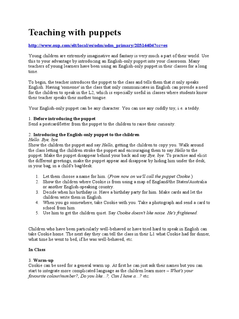 Teaching With Puppets | PDF | Learning | Cognition