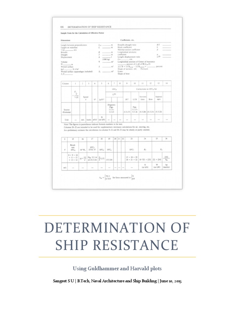 Ship Resistance Calculation Methods | PDF | Microsoft Excel | Computing