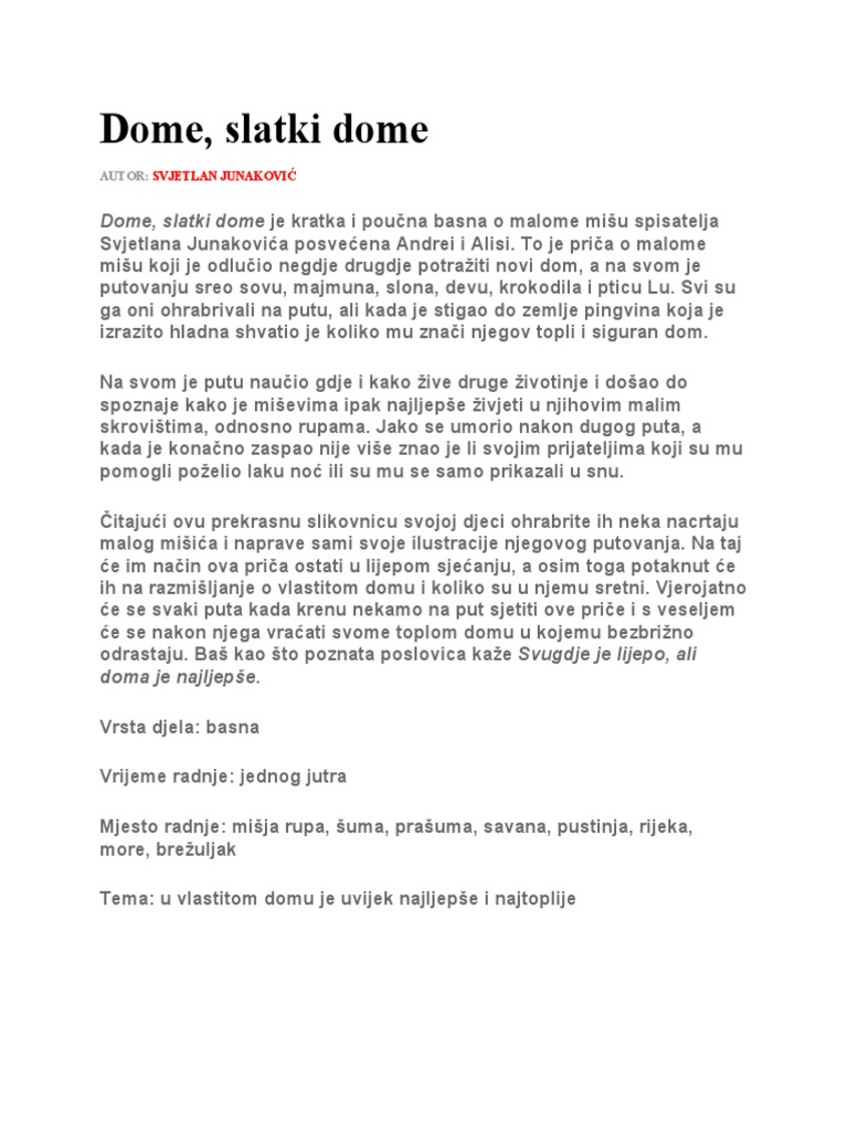 Dome Slatki Dome | PDF