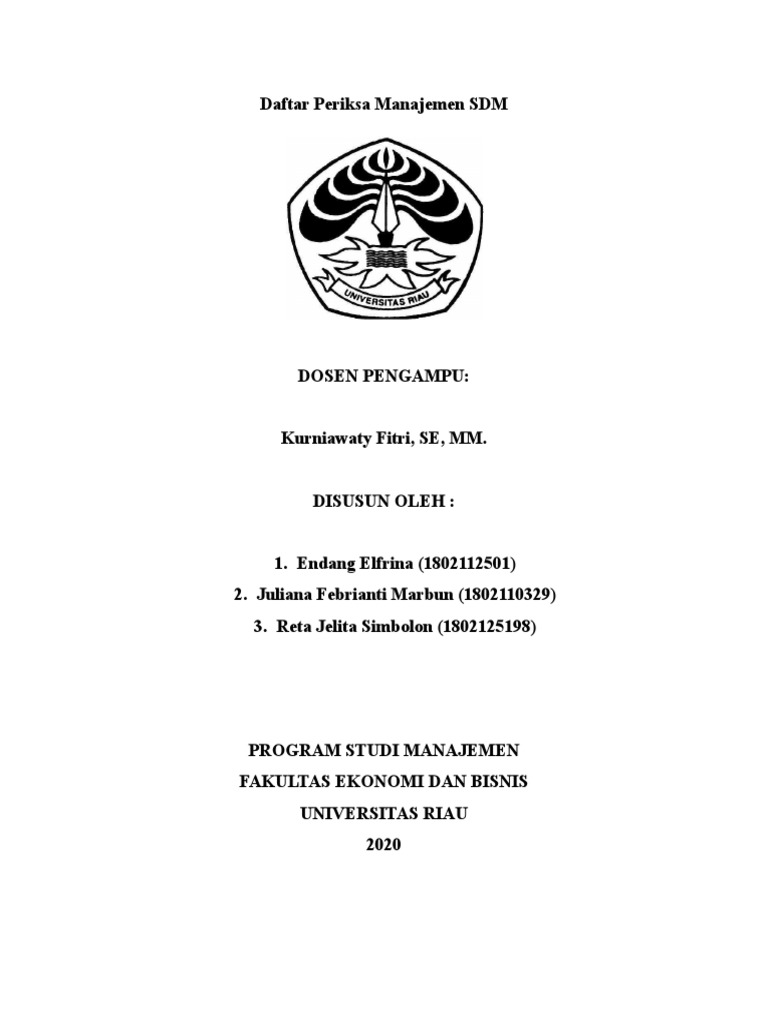 Daftar Periksa SDM Kel 4 | PDF