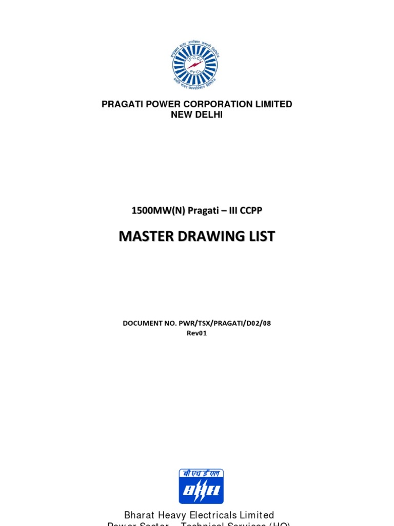 Master Drawing List Rev01 | PDF | Gas Turbine | Valve