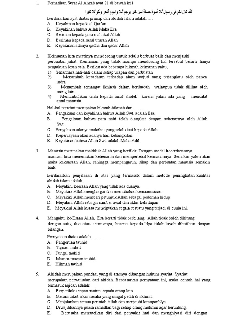 Soal Ilmu Kalam Utama Pdf