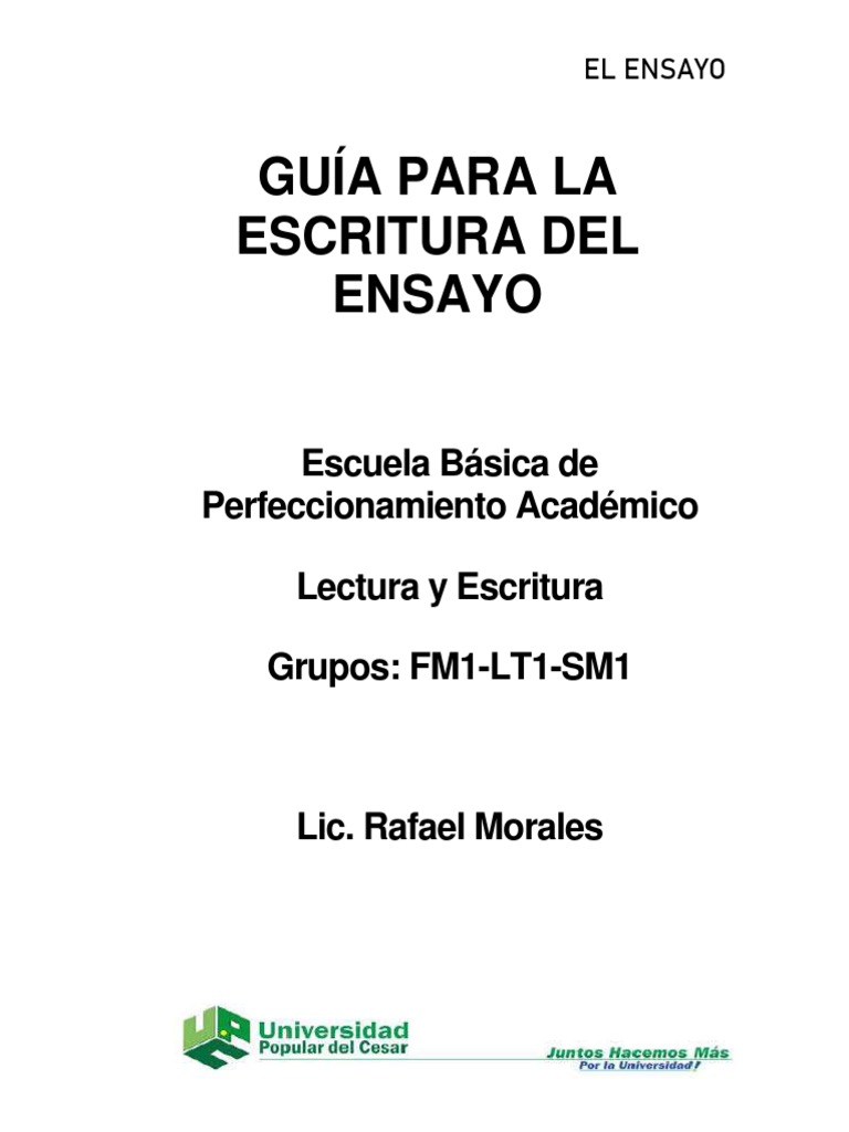 Guía de Escritura de Ensayos Académicos | PDF | Ensayos | Razonamiento ...