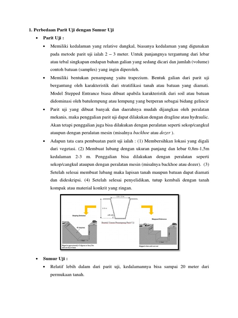 Perbedaan Parit Uji Dengan Sumur Uji | PDF