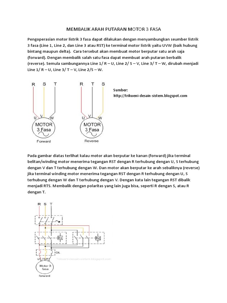 Membalik Arah Putaran Motor 3fasa | PDF | Metode & Bahan Ajar | Sains ...