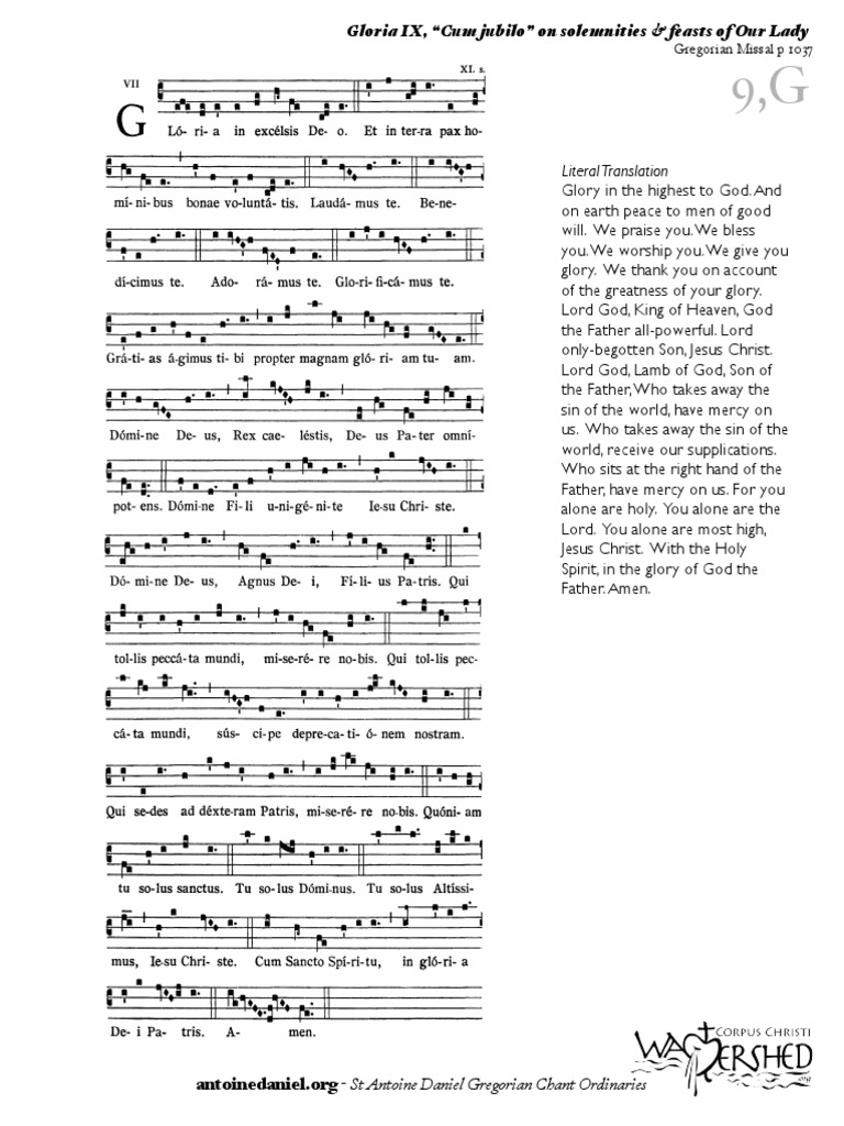 Gloria IX: Cum Jubilo Chant Lyrics | PDF