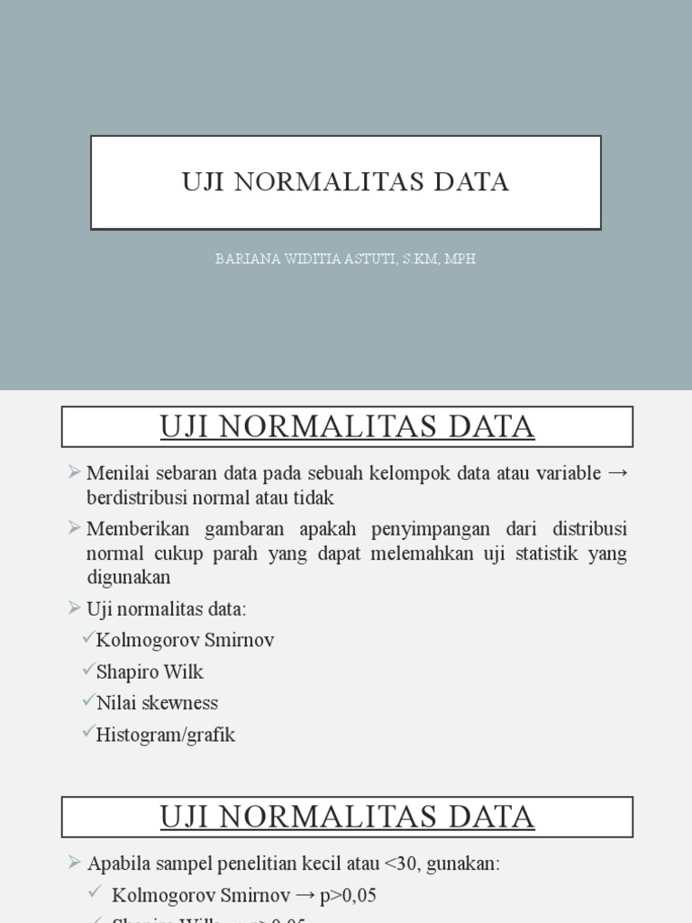 Uji Normalitas Data | PDF