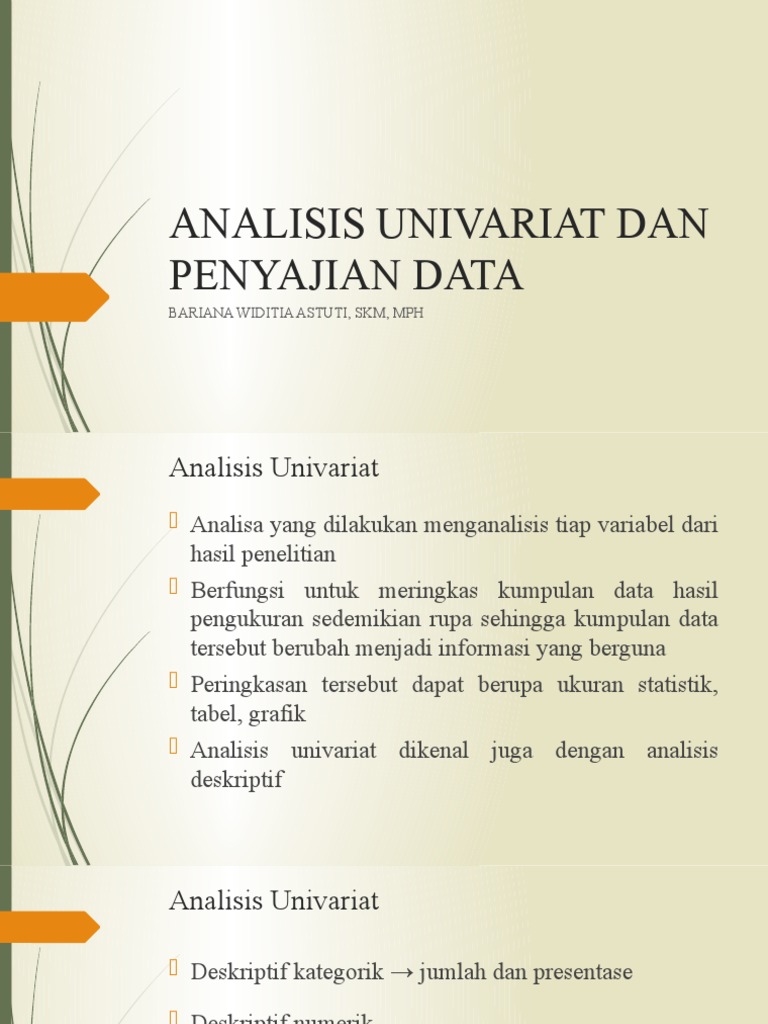 Analisis Univariat Data Penelitian | PDF