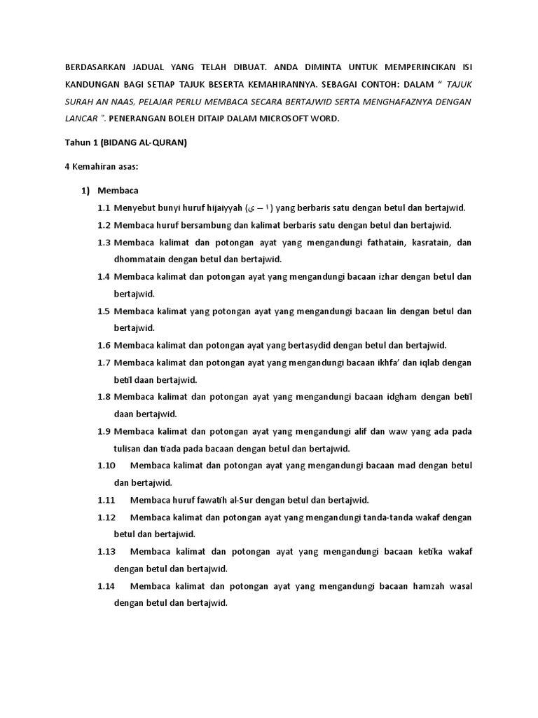 Bidang Quran T.1 | PDF