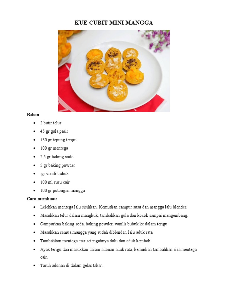 Kue Cubit Mini Mangga | PDF