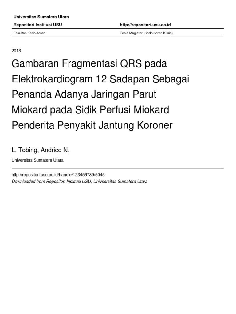 Fragmentasi QRS pada EKG Koroner | PDF