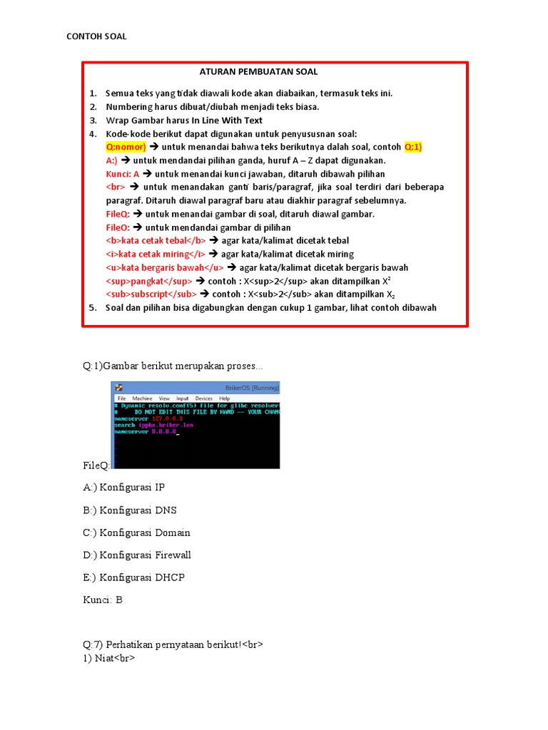 Contoh Format Soal | PDF