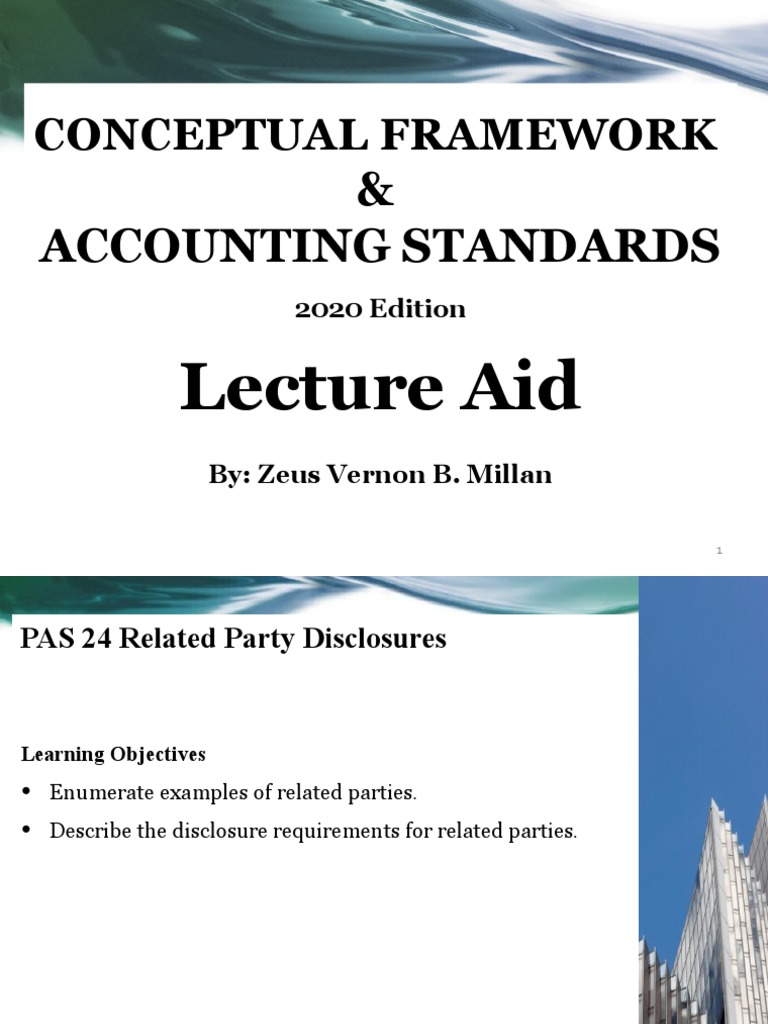 PAS 24 - RELATED PARTY DISCLOSURES Lecture | PDF | Financial Statement ...