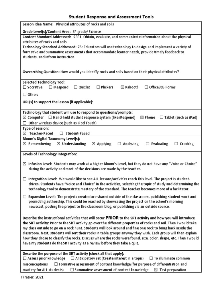 m07 Student Response Tools Lesson Idea Template 1 | PDF | Educational ...