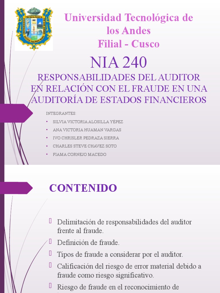 Nia 240 | PDF | Auditoría | Contralor
