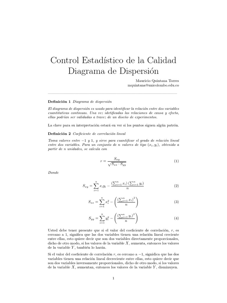 Diagrama de Dispersion | PDF | Gráfico de dispersión | Correlación y ...