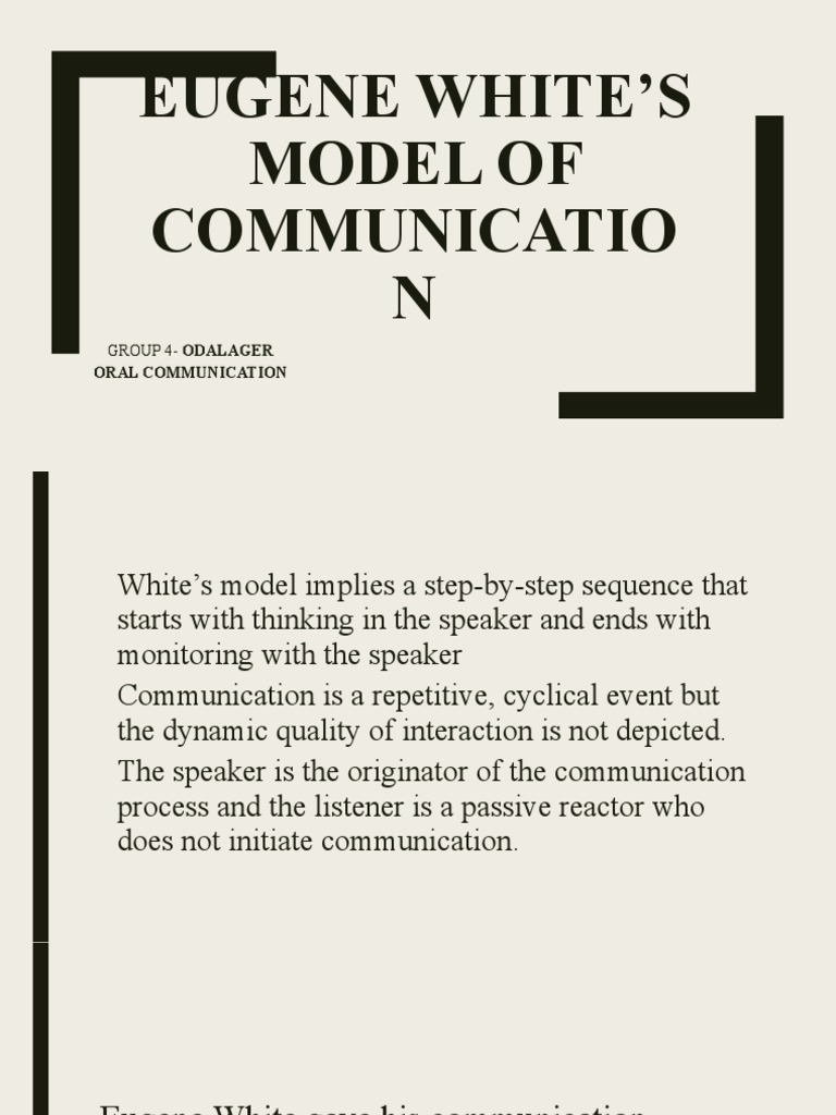 Eugene White's Communication Model Explained | PDF