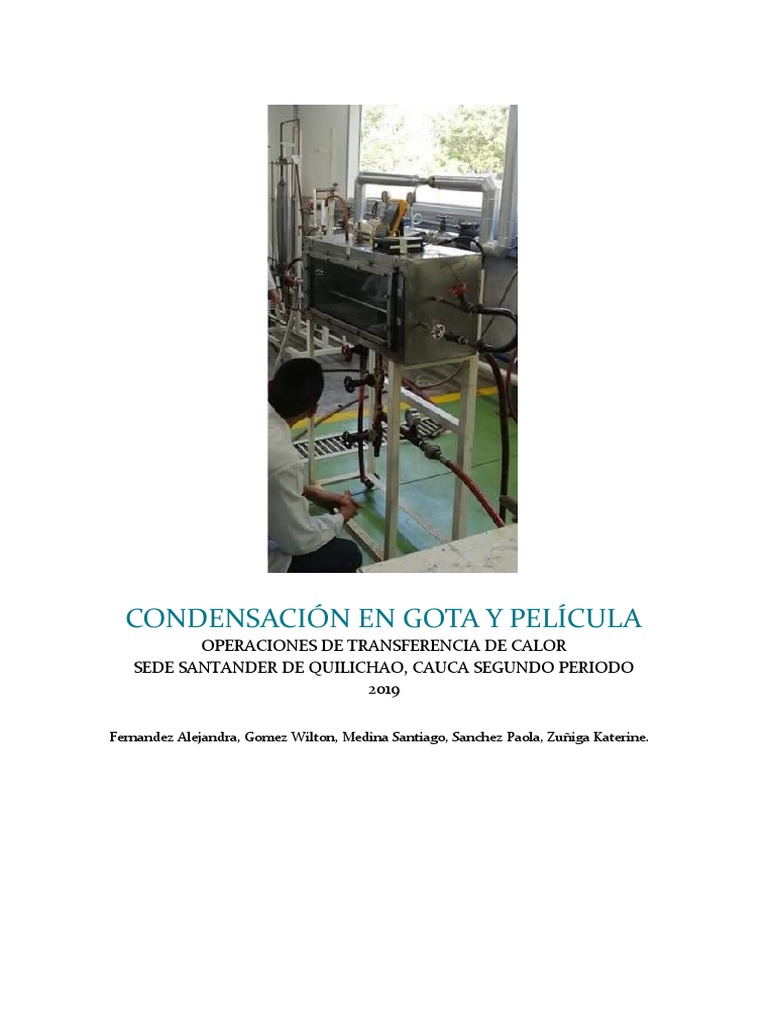 Estudio de Condensación en Gota y Película | PDF | Calor | Convección