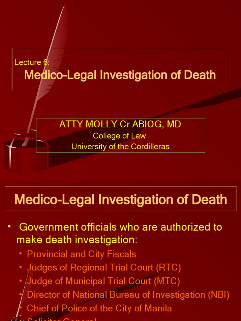 Medico-Legal Investigation of Death: An Overview of Crime Scene ...
