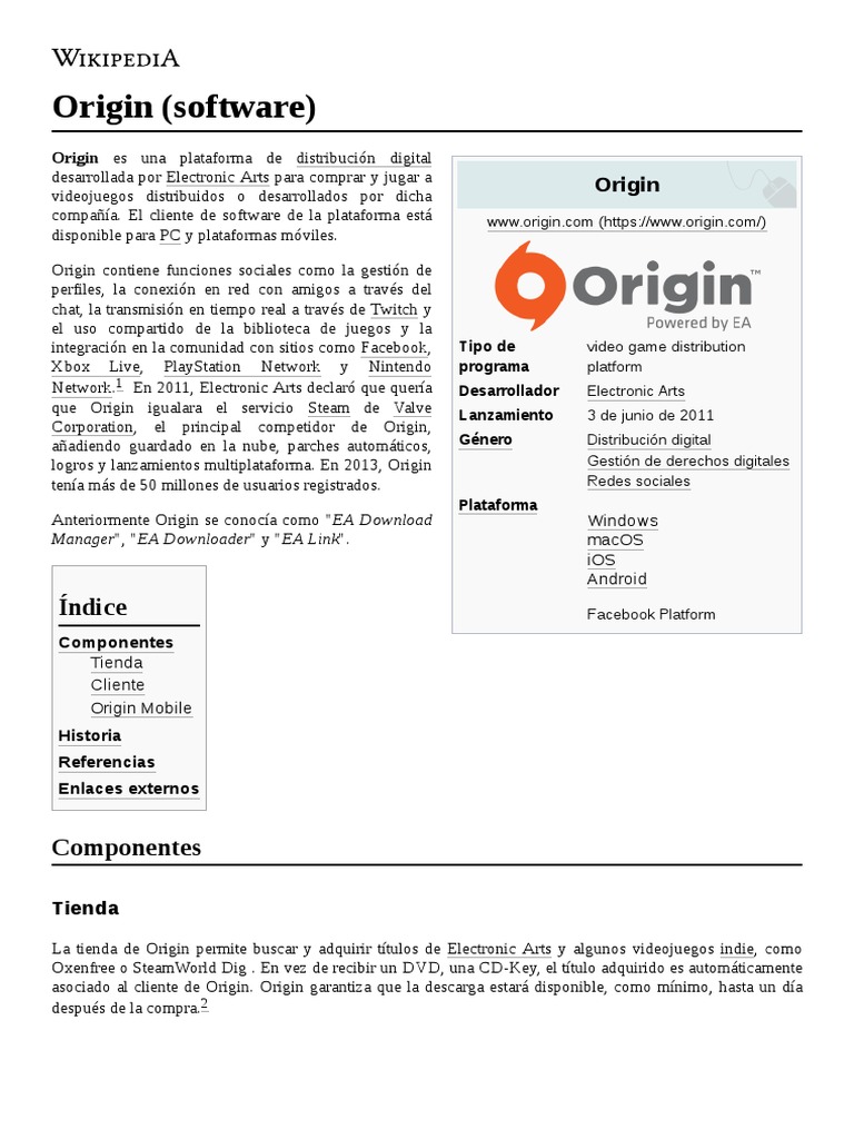 Origin (Software) | PDF | Publicación electrónica | Servicios en línea
