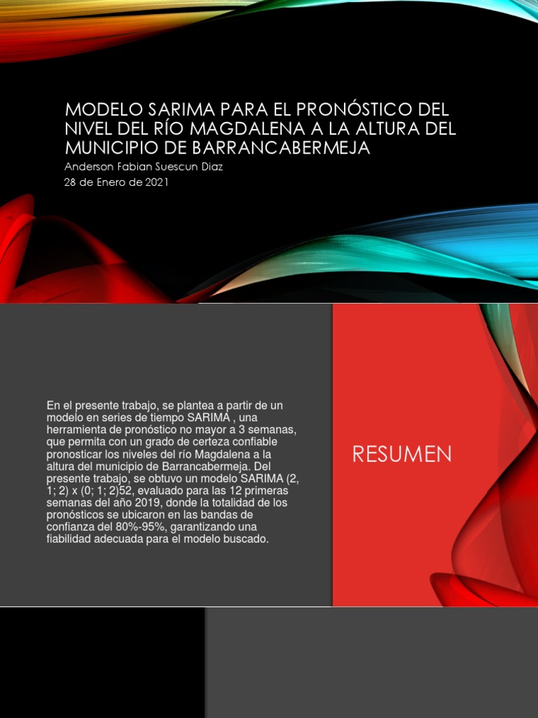 Presentación Modelo SARIMA | PDF | Matemáticas Aplicadas | Informática ...