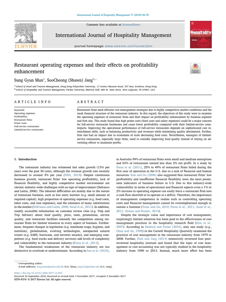 22 Articulo - Restaurant Operating Expenses and Their Effects On ...