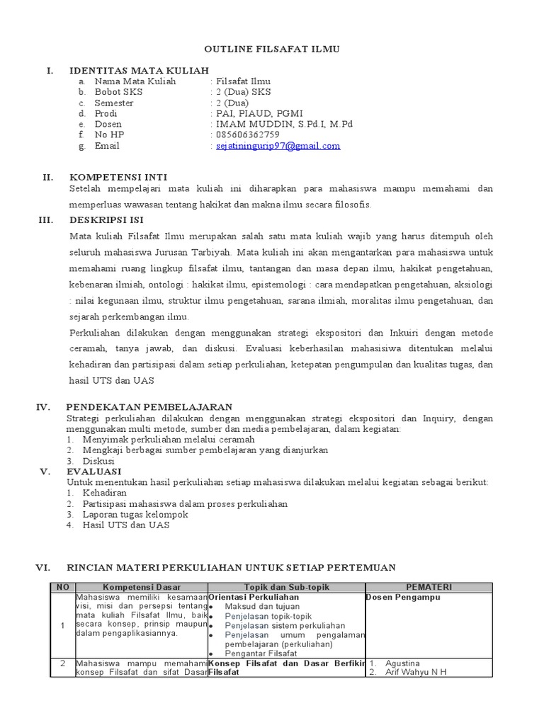 Outline Filsafat Ilmu | PDF | Sains & Matematika