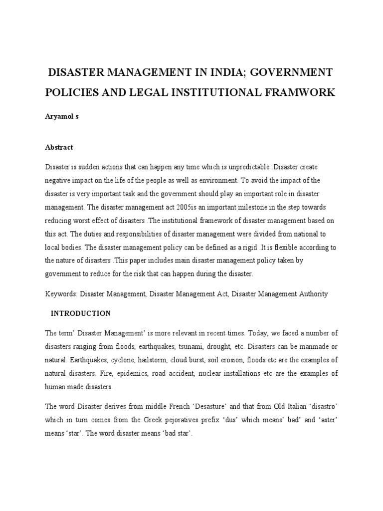 Disaster Management | PDF | Emergency Management | Natural Disasters
