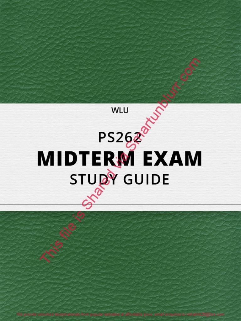 PS262 Study Guide: Midterm Exam | PDF | Psychophysics | Color