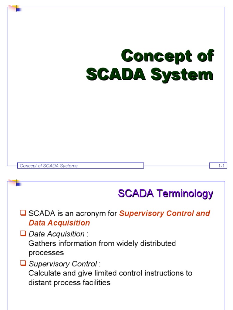 01 Scada System Overview | PDF | Scada | Computer Network