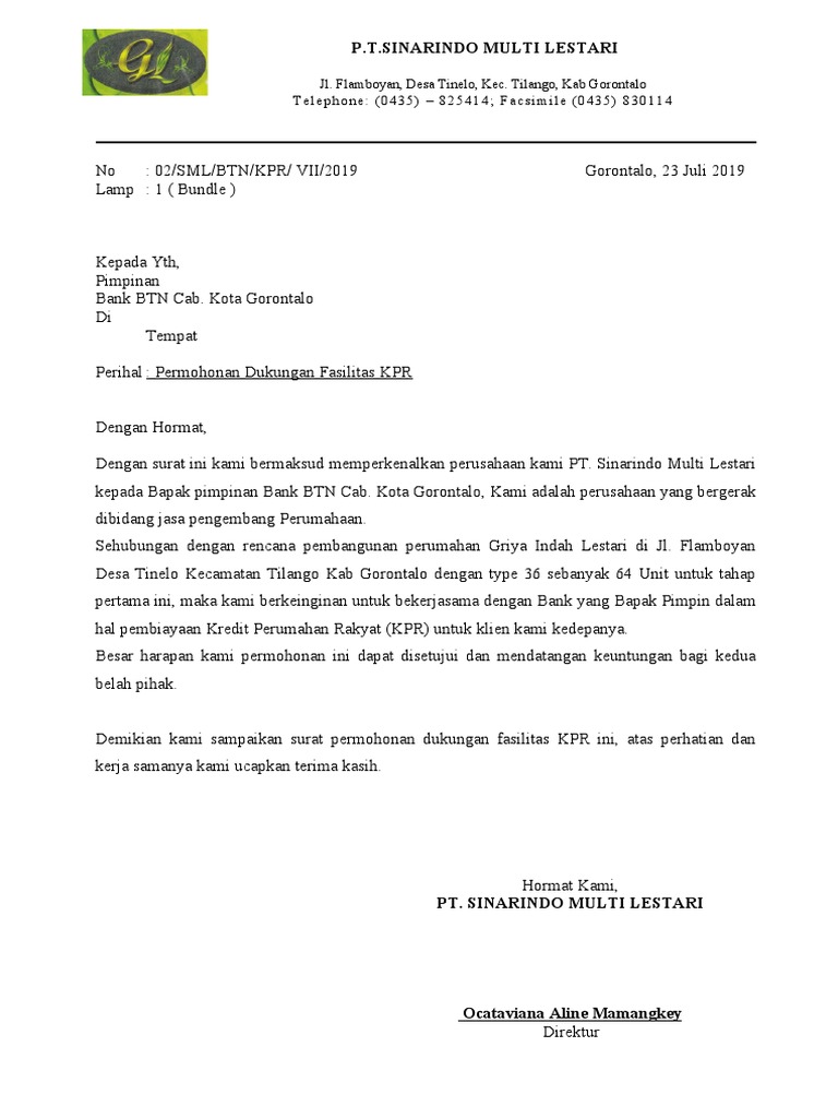 Surat Permohonan Ke BTN | PDF